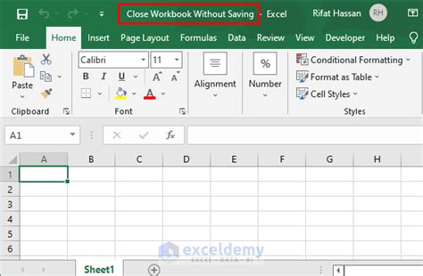 Excel Vba Close Workbook Without Saving Exceldemy