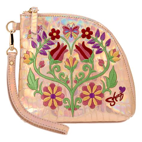 Sharif Legacy Floral Embossed Quilted Leather Wristlet Hsn
