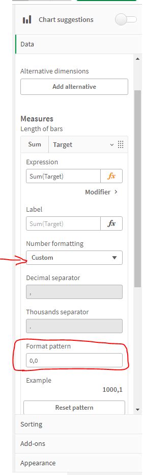 remove percentage symbol from chart qlik community 1973050