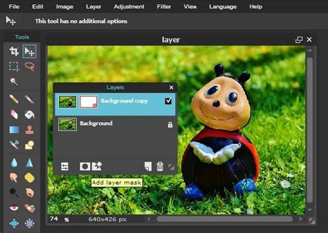Cara Menggunakan Tool Layer Pixlr Editor