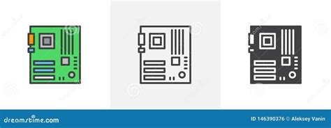 Hardware Motherboard Icon Simple Thin Line Outline Vector Element Of Hardware Icons Set For