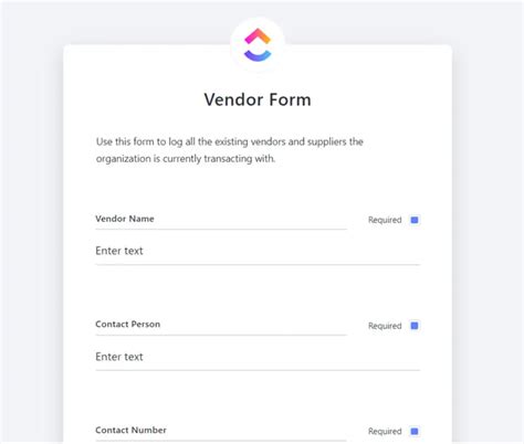 Vendor Master List Template By ClickUp Template By ClickUp