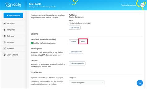 How Can I Reset A Users Password Or 2fa Signable Help Centre