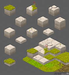 像素地块素材 花瓣网陪你做生活的设计师 Grass Tiles