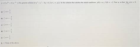 solved y c1e2x c2e−2x is the general solution of