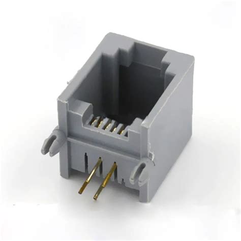 100pcs Rj11 Connector 4p Rj11 Cable Adapter Socket Plug 90 Degrees