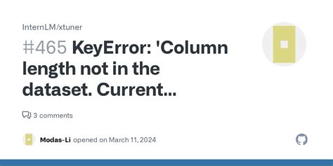 Keyerror Column Length Not In The Dataset Current Columns In The