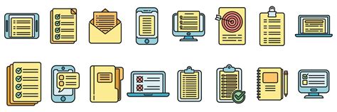 Assignment Icons Set Vector Color Line 42522198 Vector Art At Vecteezy