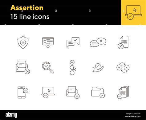 assertion line icons stock vector image and art alamy