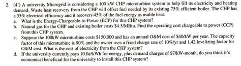 Solved A University Microgrid Is Considering A 100 Kw Chf Solved A University Microgrid Is Considering A 100 Kw Chf