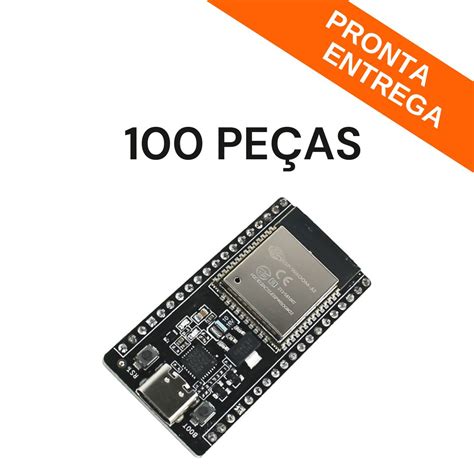Kit 100 Peças Placa De Desenvolvimento Esp32s Nodemcu Esp Wroom 32 Wifi E Bluetooth 38 Pinos