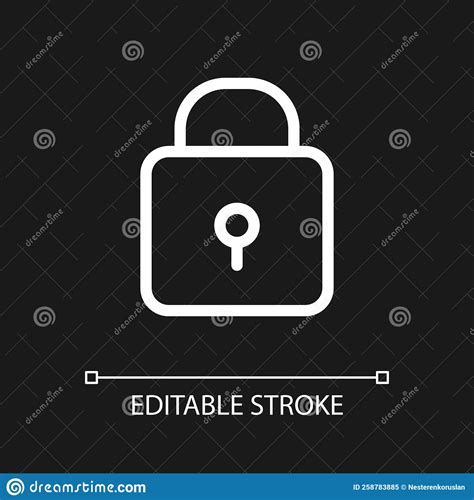 Padlock Pixel Perfect White Linear Ui Icon For Dark Theme Stock Vector Illustration Of Contour