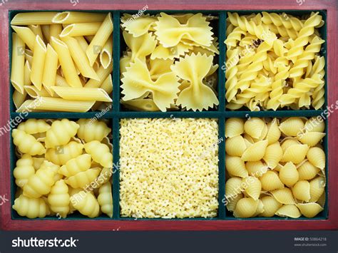 Many Types Of Pasta In A Wooden Box Stock Photo 50864218 Shutterstock