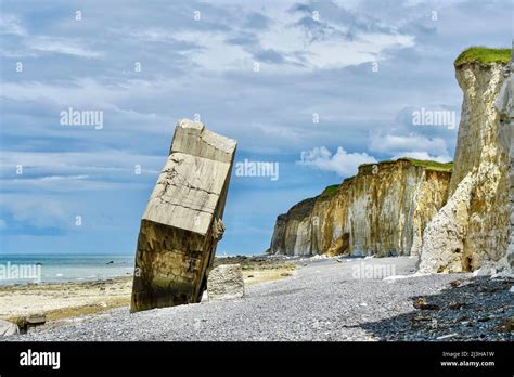 France Seine Maritime Blockhouse Fallen From The Cliff In Sainte