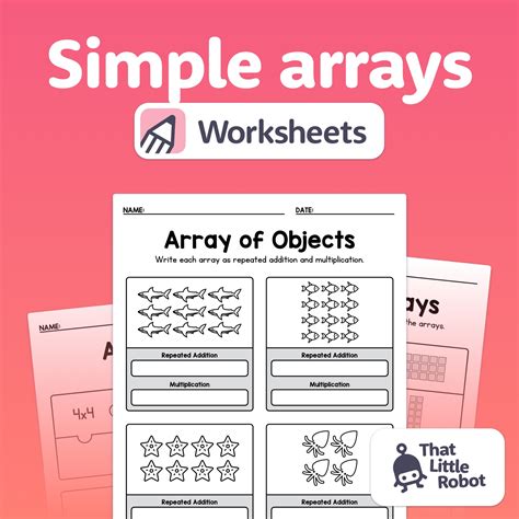 Array Worksheets Printable Pdf That Little Robot