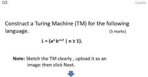 solved 05 5 points construct a turing machine tm for the