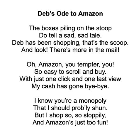 Debs Ode To Amazon