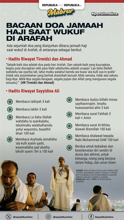Infografis Bacaan Doa Yang Bisa Dibaca Jamaah Haji Saat Wukuf Di Arafah