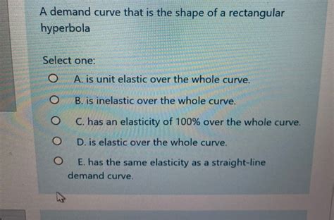 Solved A Demand Curve That Is The Shape Of A Rectangular Chegg Com