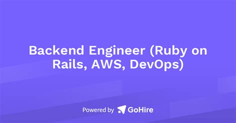 Backend Engineer Ruby On Rails Aws Devops At Oneseven Tech Jobs