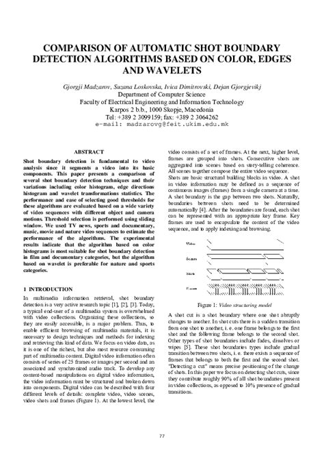 Pdf Comparison Of Automatic Shot Boundary Detection Algorithms Based