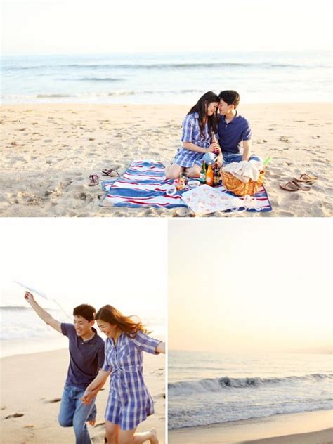 Beach Picnic Engagement Session By Adrienne Gunde In 2024 Picnic
