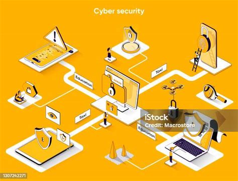 사이버 보안 등대 웹 배너 개인 데이터 3d 장면 디자인을 보호합니다 최신 식별 기술 암호 액세스 평면 Isometry 개념