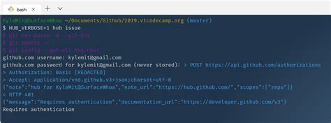 Requires Authentication Error But Never Prompted For Credentials Issue Mislav Hub