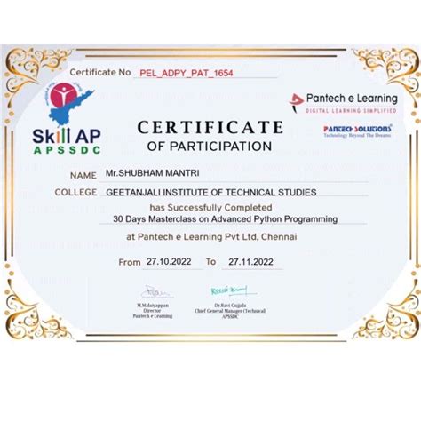 shubham mantri on linkedin attended 30 days training on advanced