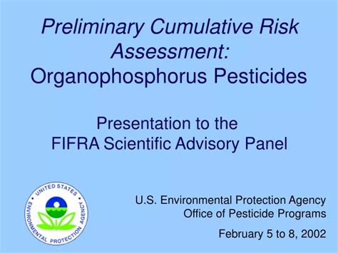 Ppt Preliminary Cumulative Risk Assessment Organophosphorus