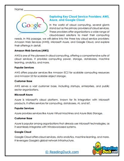 Cloud Computing Worksheets