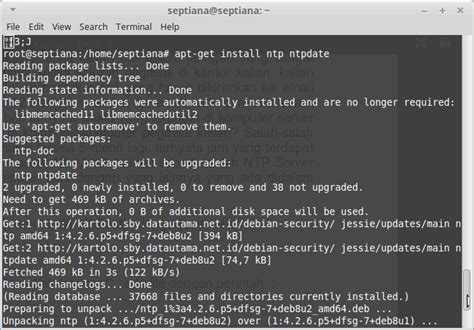 Konfigurasi NTP Server Pada Debian Server Septiana BLC TELKOM KLATEN