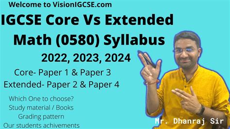 Igcse Core Vs Extended Math 0580 Syllabus Igcsemath Corevsextended Youtube