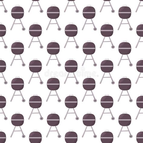 Grill Black Apparatus Fry Fire Pattern Textile Stock Vector Illustration Of Meat Cooking