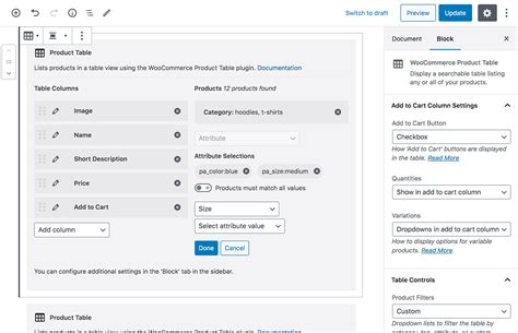 Free Woocommerce Product Table Gutenberg Block Add On Plugin