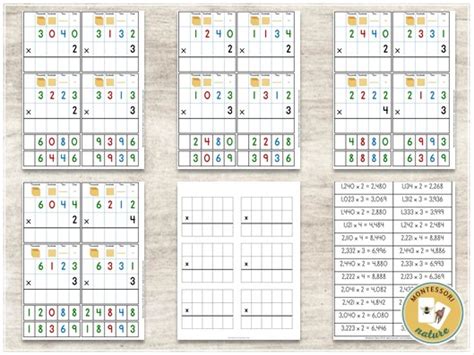 Static Multiplication Place Value Operation Math Cards Montessori Nature Static Multiplication Place Value Operation Math Cards Montessori Nature