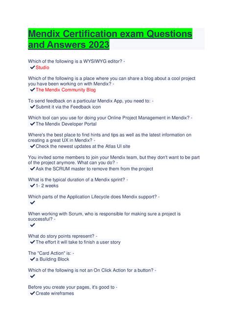 Mendix Certification Exam Questions And Answers 2023pdf Exams