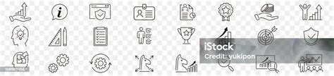 Assessment Line Icons Vector Collection Stock Illustration Download Image Now Arrow Bow