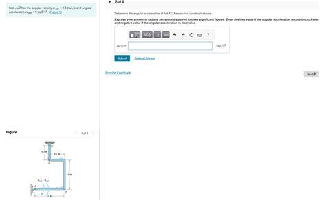 Solved Link Ab Has The Angular Velocity ωab 25 Rads And