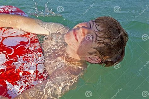Boy In A Swim Ring Has Fun Stock Image Image Of Fresh 40566281