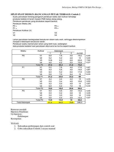 7 04 Tugas Split Plot 2020 Pdf