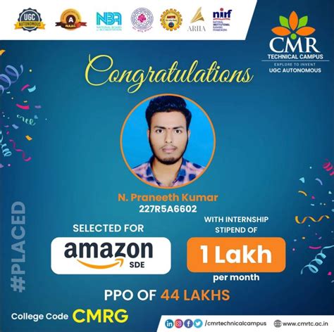 Dr S Rao Chintalapudi On Linkedin Cmrtc Aiml Placements 2025batch