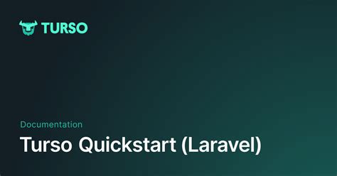 Turso Quickstart Laravel Turso