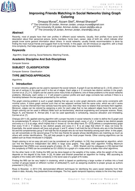 Pdf Improving Friends Matching In Social Networks Using Graph Coloring