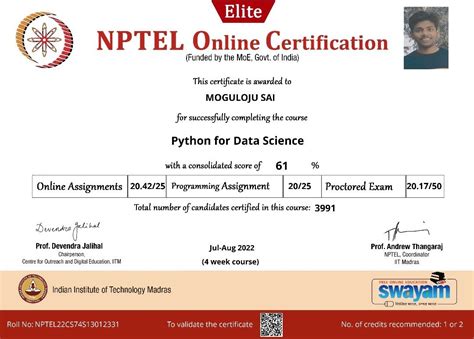 Moguloju Sai On Linkedin Nptel Swayam Pythonprogramming