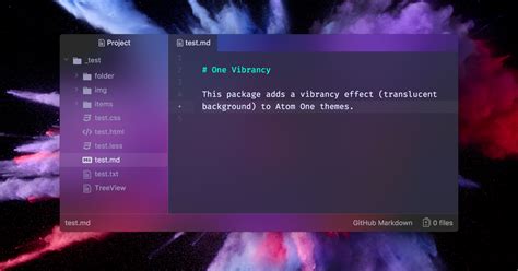 Github Simuraione Vibrancy Vibrancy Effect For Atom One Themes