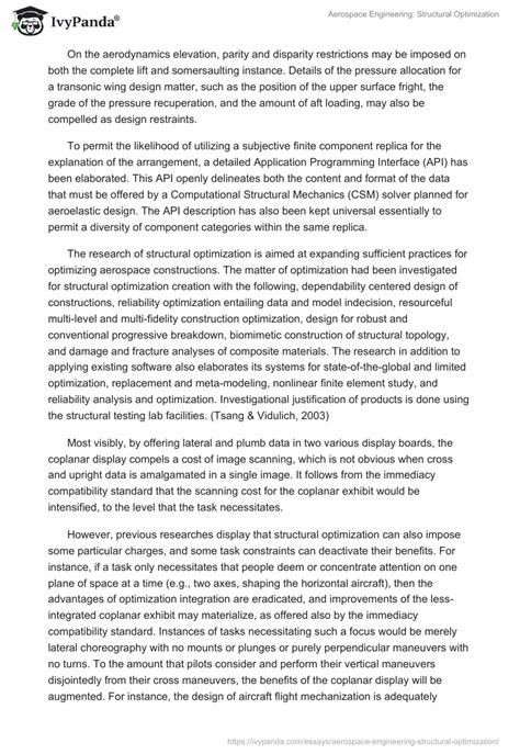 Aerospace Engineering Structural Optimization 988 Words Research