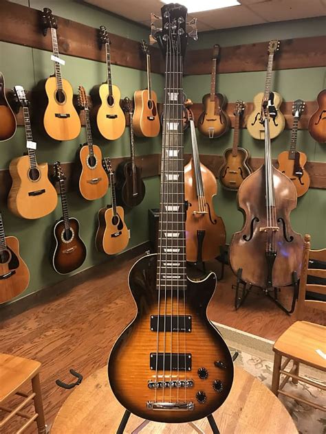 2000 Epiphone Les Paul Standard 5 String Bass Tobacco Reverb
