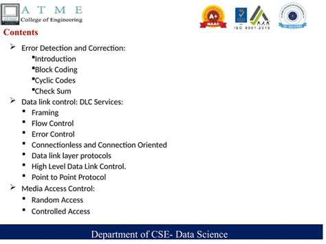 V Semester Computer Networks Bcs502 Module 2datalinklayer Pptx