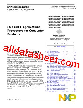 MCIMX6Y2DVM09AB Datasheet PDF NXP Semiconductors